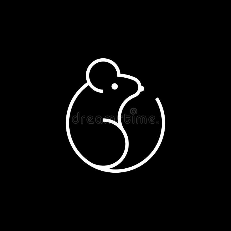 Flat Vector Mouse Silhouette Icon Logo Isolated Stock Vector ...
