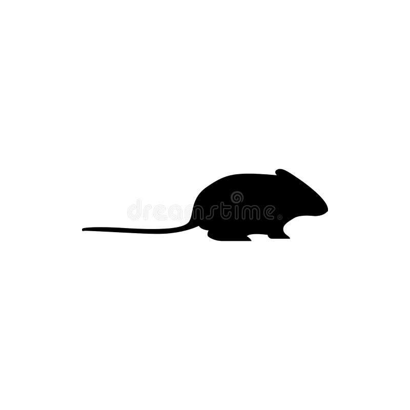 Vector Mouse Silhouette View Side for Retro Logos, Emblems, Badges ...