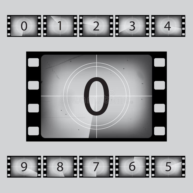Movie Countdown Retro Vector Cinema Screen Stock Vector - Illustration ...