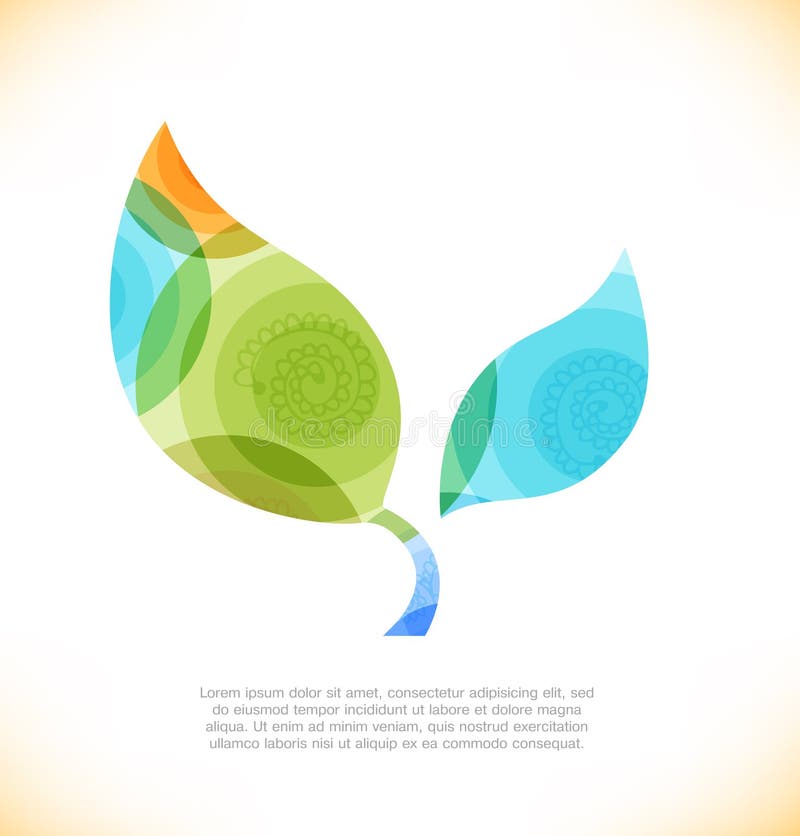 Vector Multicolor Leaf. Eco Shiny Banner Stock Vector - Illustration of ...