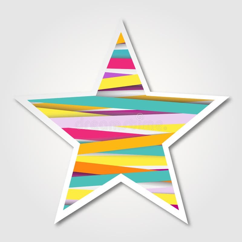 Vector Multicolor Star. Paper Star Logo from Colour Scotch Tapes Stock ...