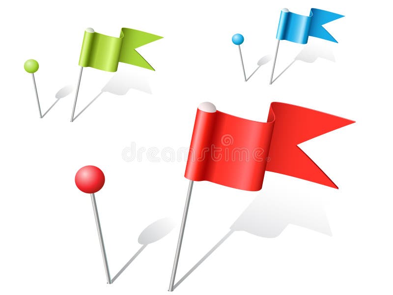 Vector Multicolored Ball and Flag Pins Stock Vector - Illustration of ...