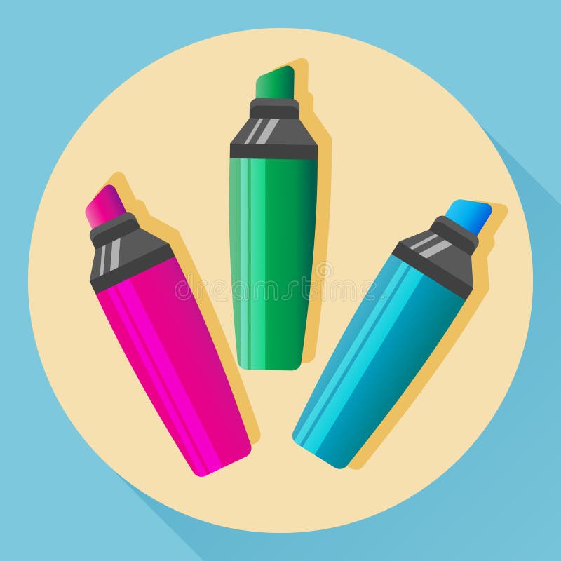 Vector Multicolored Highlighters Stock Illustration - Illustration of ...