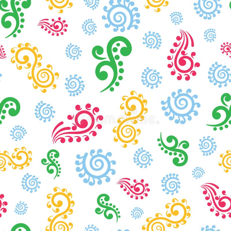 Vector Multicolored Koru Elements Seamless Pattern Stock Vector ...