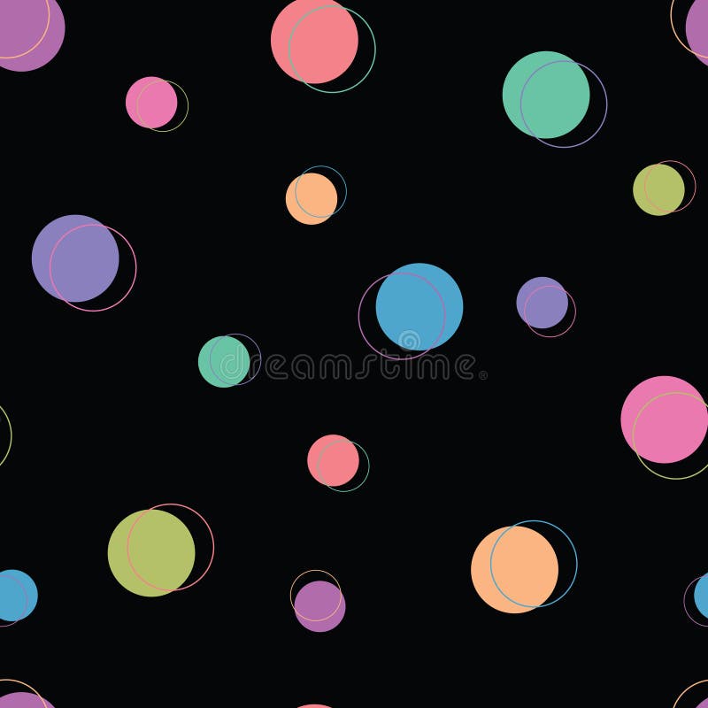 Vector Multicolour Circles with Silhouettes Repeating Pattern ...