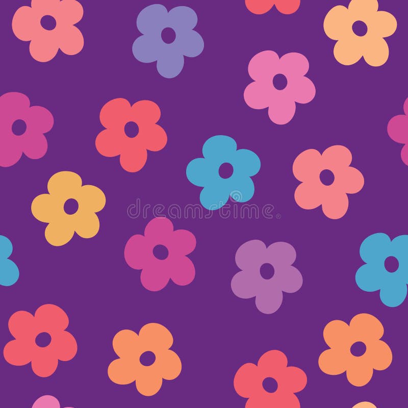 Vector Multicolour Flowers Seamless Pattern Background. Perfect for ...