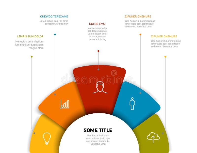 Vector Multipurpose Infographic Five Rounded Elements Template Stock Vector - Illustration of ...