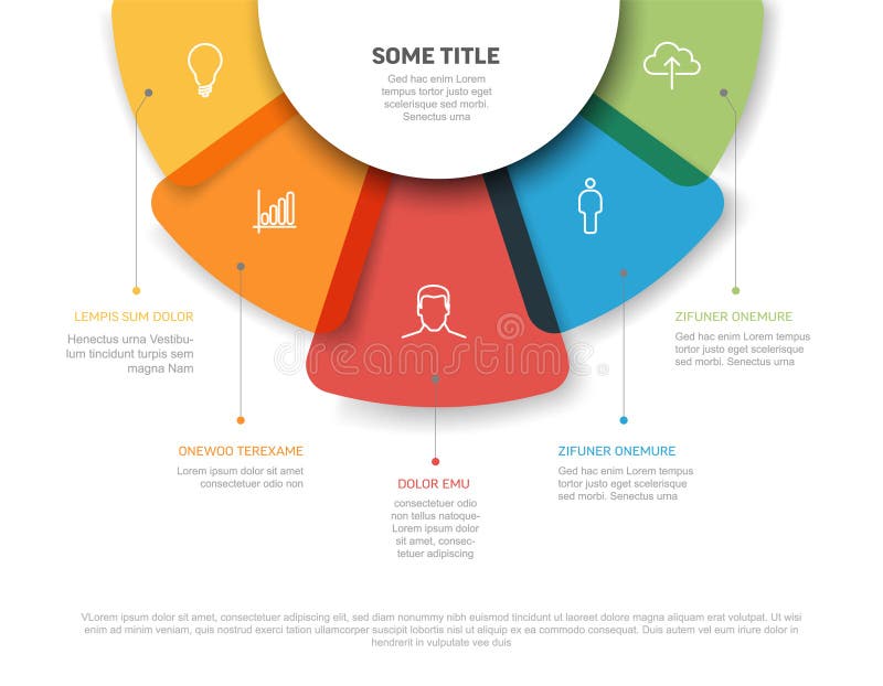 Vector Multipurpose Infographic Five Rounded Elements Template Stock Vector - Illustration of ...