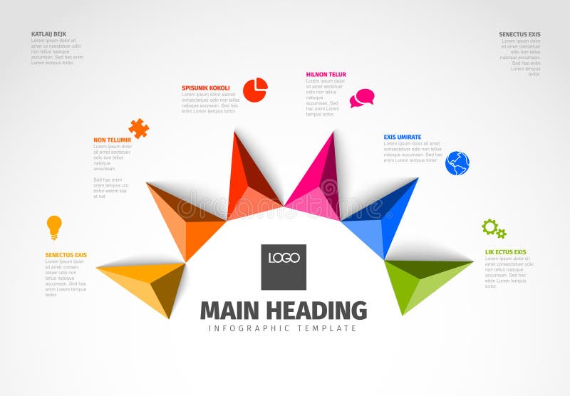 Vector Multipurpose Infographic Template with Big Triangle Arrows Stock ...