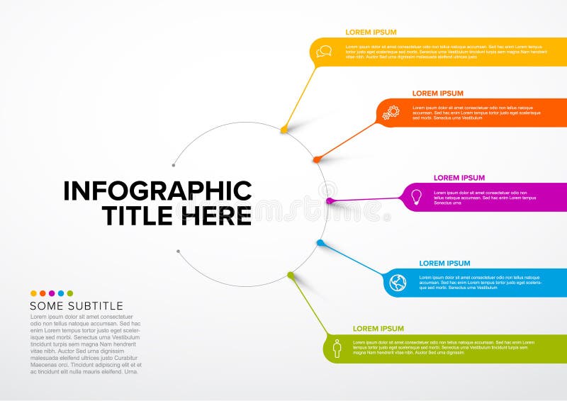 Vector Multipurpose Infographic Template with Five Stripes Elements ...