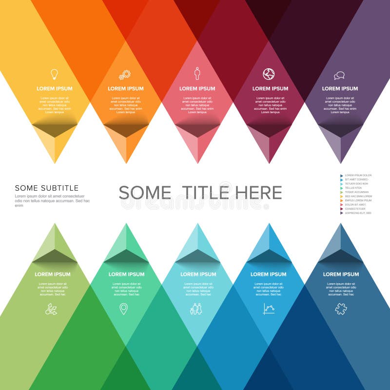 Vector Multipurpose Infographic Template with Ten Triangle Arrows ...