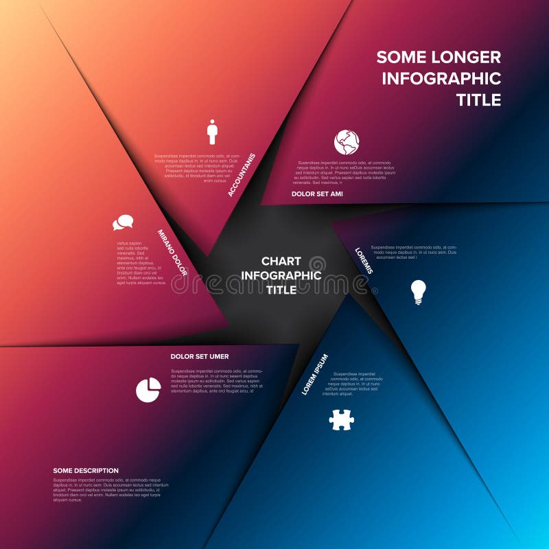 Vector Multipurpose Infographic Template with Title and Six Triangle ...