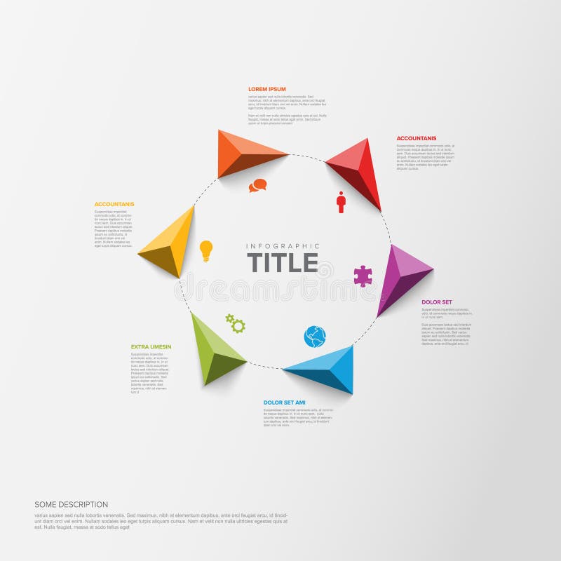 Vector Multipurpose Infographic Template with Title and Six Triangle ...