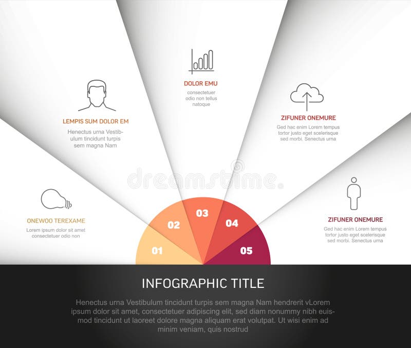Vector Multipurpose Light Fan Infographic with Five Elements Template ... Vector Multipurpose Light Fan Infographic with Five Elements Template ...