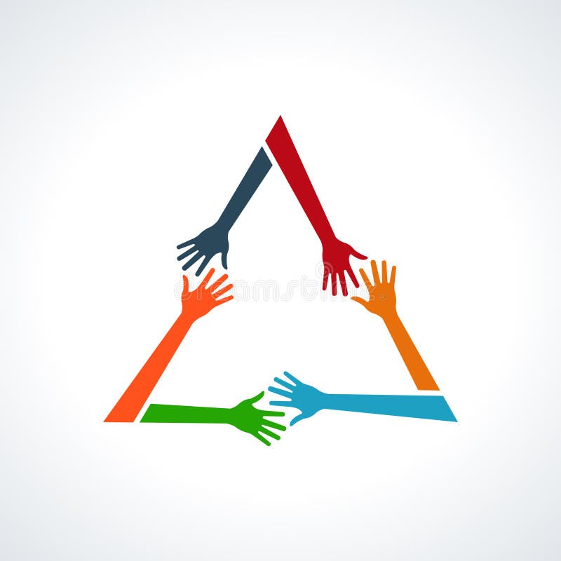Hands Holding Each Other In Unity Multiracial Stock Vector ...