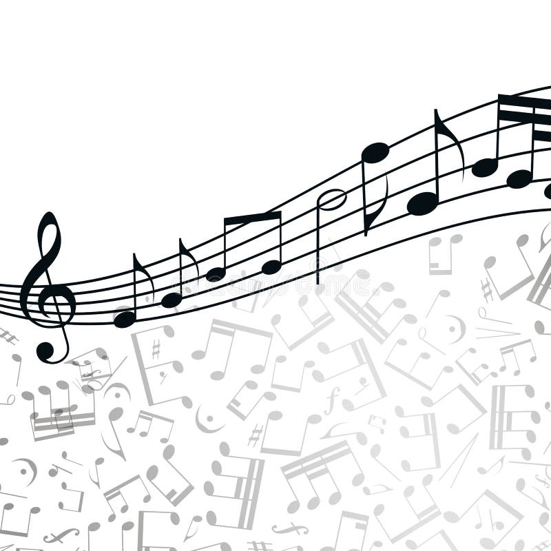 Vector Wave Music Background: Melody, Notes, Key. Stock Vector ...