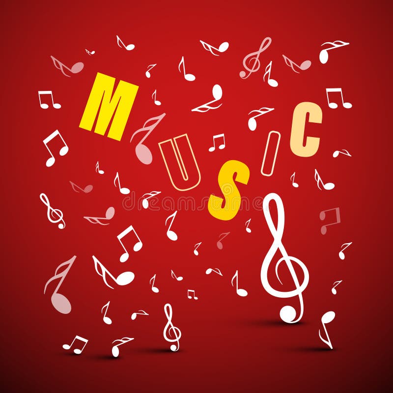 Vector Music Background with Notes Stock Vector - Illustration of ...
