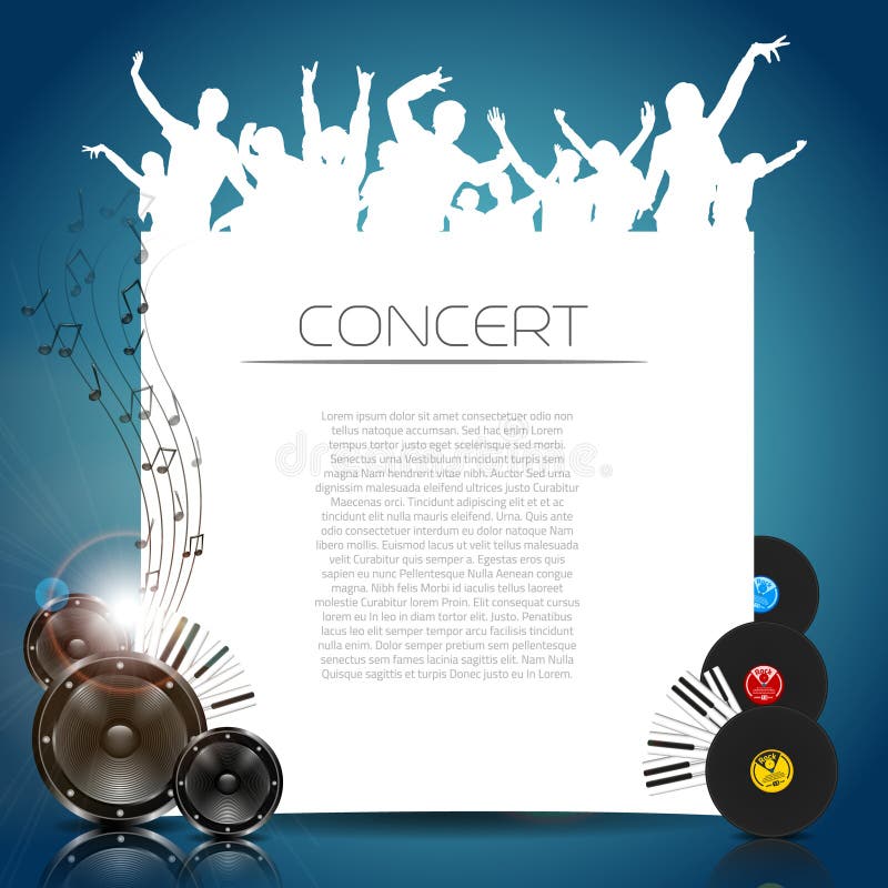 Vector Illustration Music Concert Event Ticket Design Template with ...