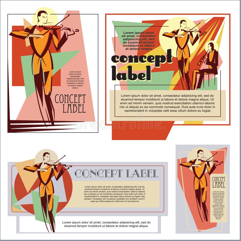 Vector Music Concept Labels Stock Vector - Illustration of party, brand ...