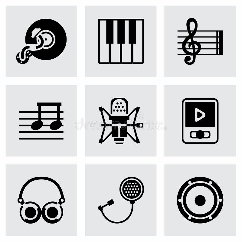 Vector Music icon set stock vector. Illustration of audio - 62767361