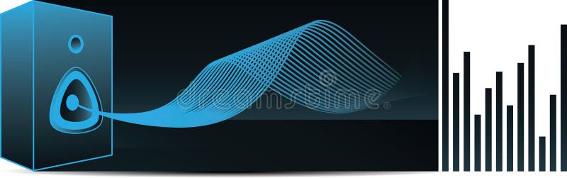 Vector Music Illustration of Speaker with Sound Wave Stock Vector ...