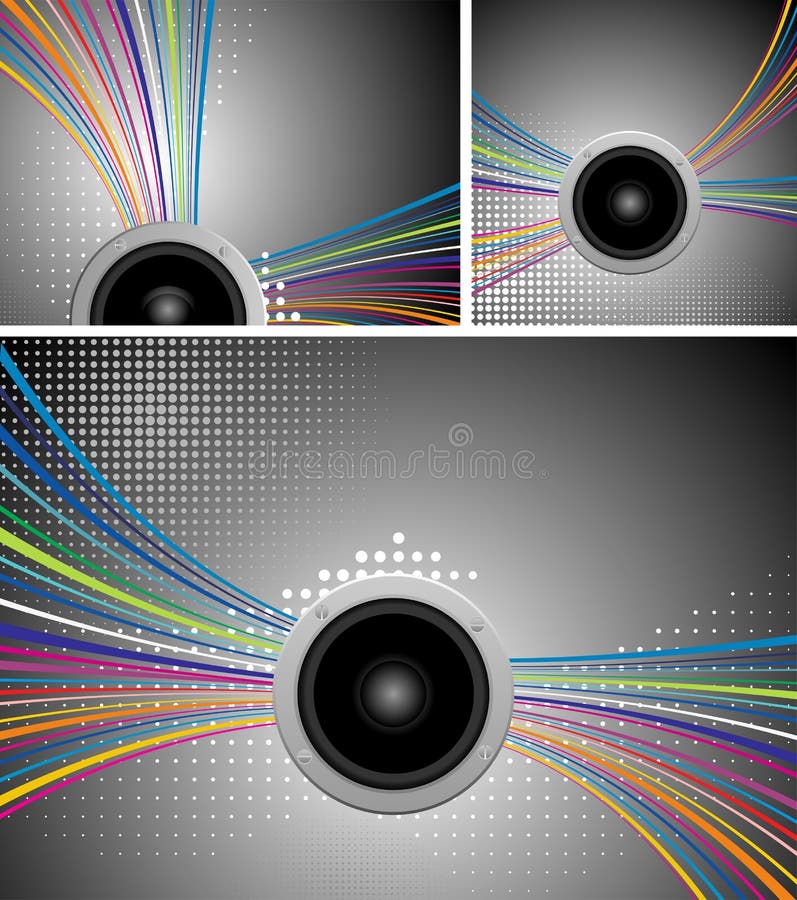 Vector Music Illustration With Speakers Stock Vector - Illustration of ...