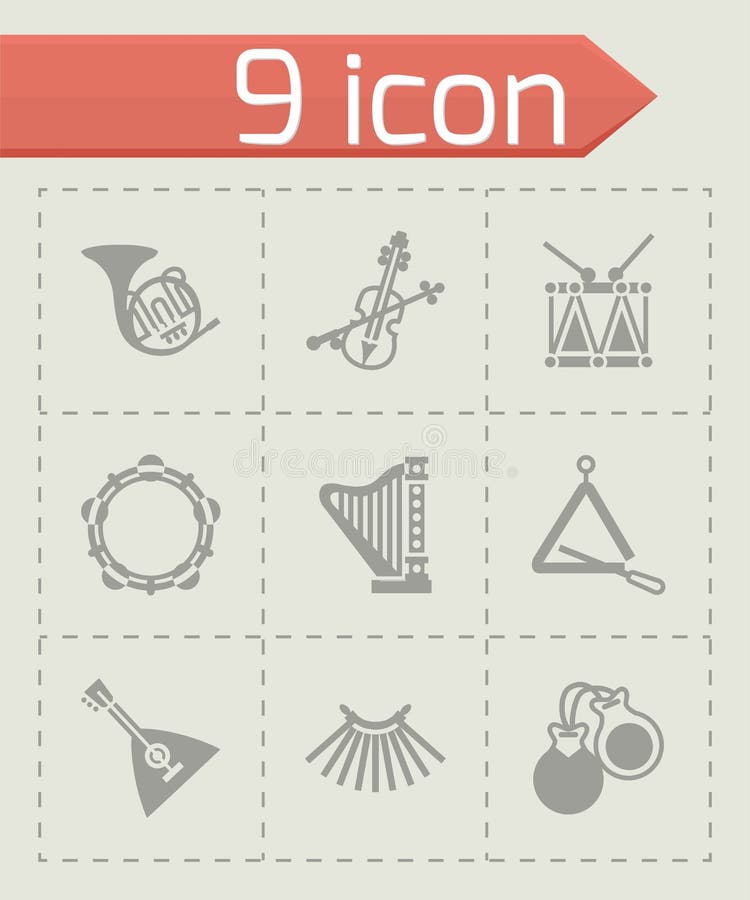 Vector Music Instruments Icon Set Stock Vector - Illustration of music ...