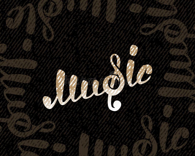 Vector Music logo on black stock vector. Illustration of musician ...