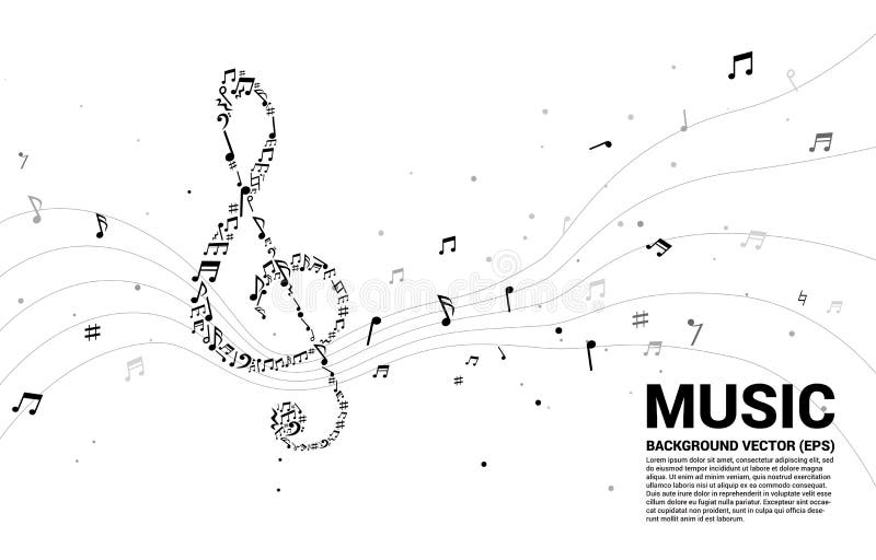 Vector Music Melody Shape Sol Key Note Dancing Flow . Stock ...