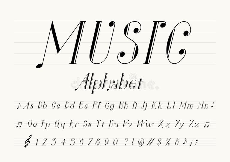 Music font stock vector. Illustration of symphony, style - 143469618