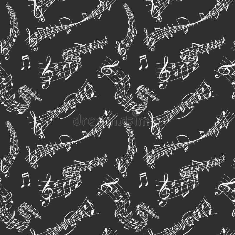 Vector Music Note Melody Symbols Vector Seamless Pattern Stock Vector ...