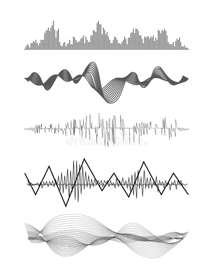 Sound Waves Seamless Pattern. Audio Technology Endless Background ...