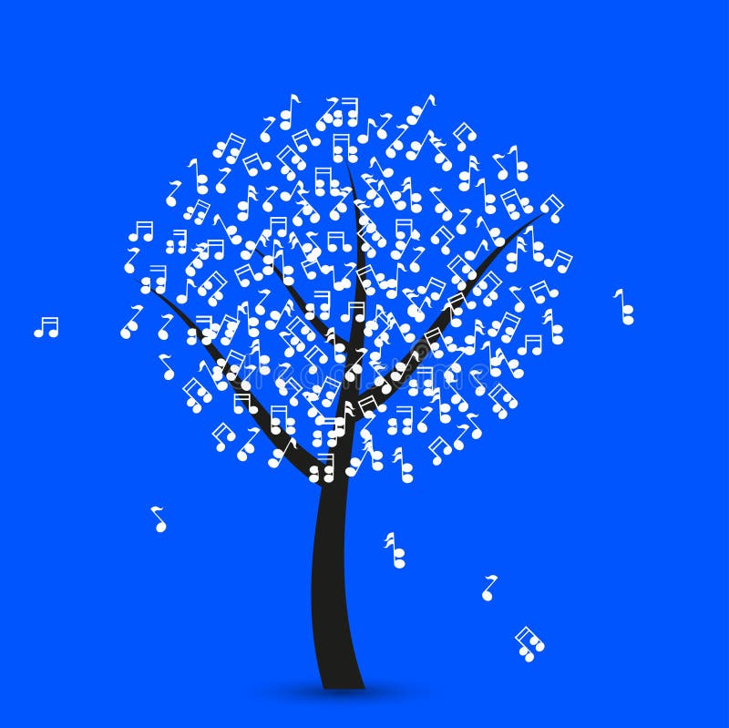 Glowing Tree with Music Notes Stock Vector - Illustration of creative ...
