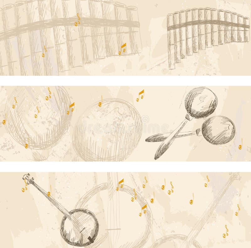 Musical banners stock vector. Illustration of background - 10158319
