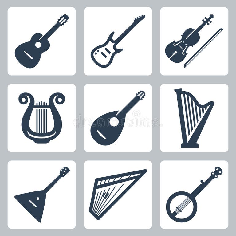 Vector Musical Instruments: Strings Stock Vector - Illustration of bass ...