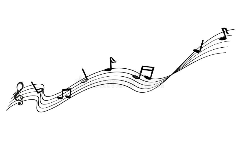 Vector Musical Note Waving Line, Partitur Stock Illustration ...