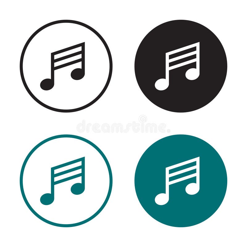 Vector Musical Notes Icon Set Stock Illustration - Illustration of ...