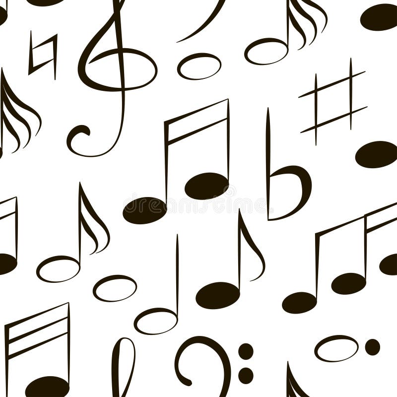Vector Musical Notes Pattern Stock Vector - Illustration of music, clef ...