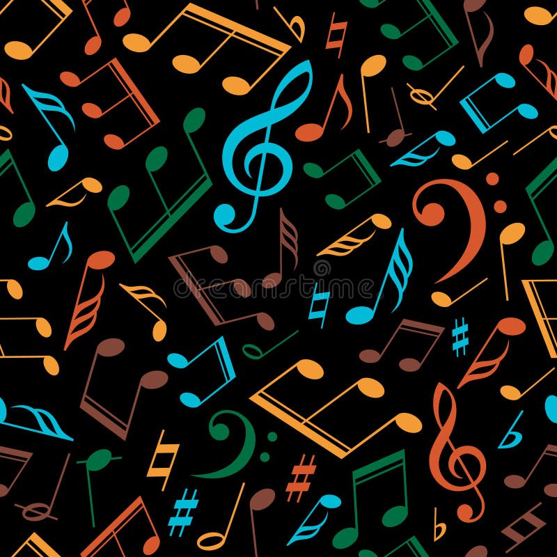 Vector Musical Pattern with Notes. Vector Illustration. Stock Vector ...