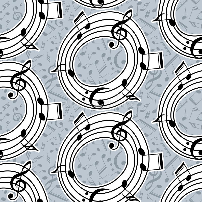Vector Musical Pattern with Notes. Vector Illustration Stock Vector ...