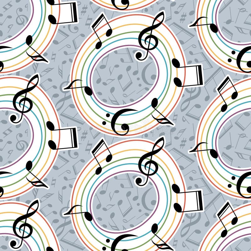 Vector Musical Pattern with Notes. Vector Illustration. Stock Vector ...
