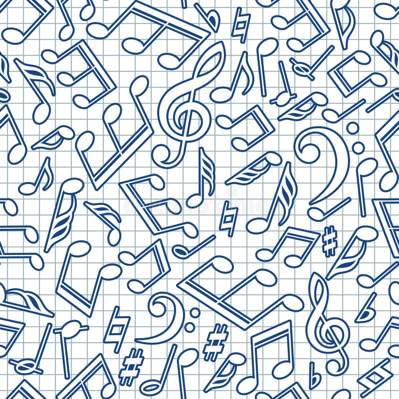 Vector Musical Pattern with Notes. Vector Illustration Stock Vector ...