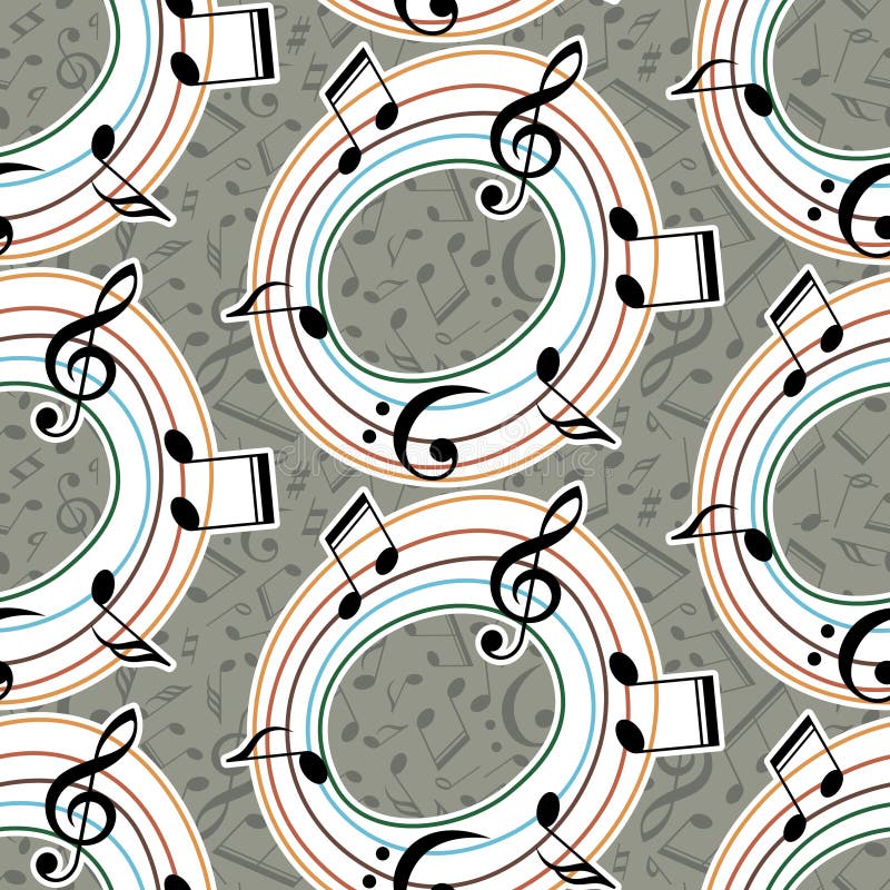 Vector Musical Pattern with Notes. Vector Illustration Stock Vector ...