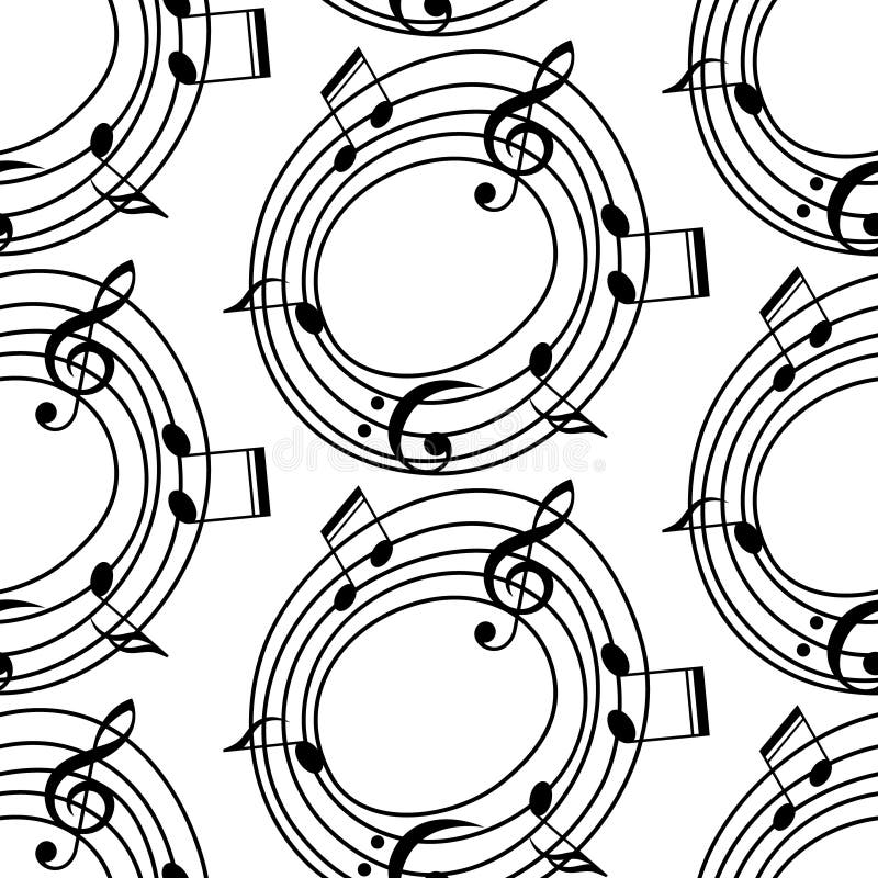 Vector Musical Pattern with Notes. Vector Illustration Stock Vector ...