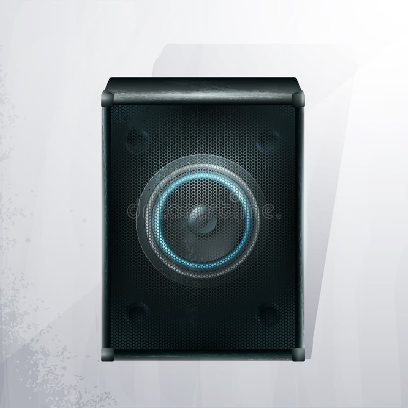 Vector Musical Speaker Icon On A Gray Background. Stock Vector ...