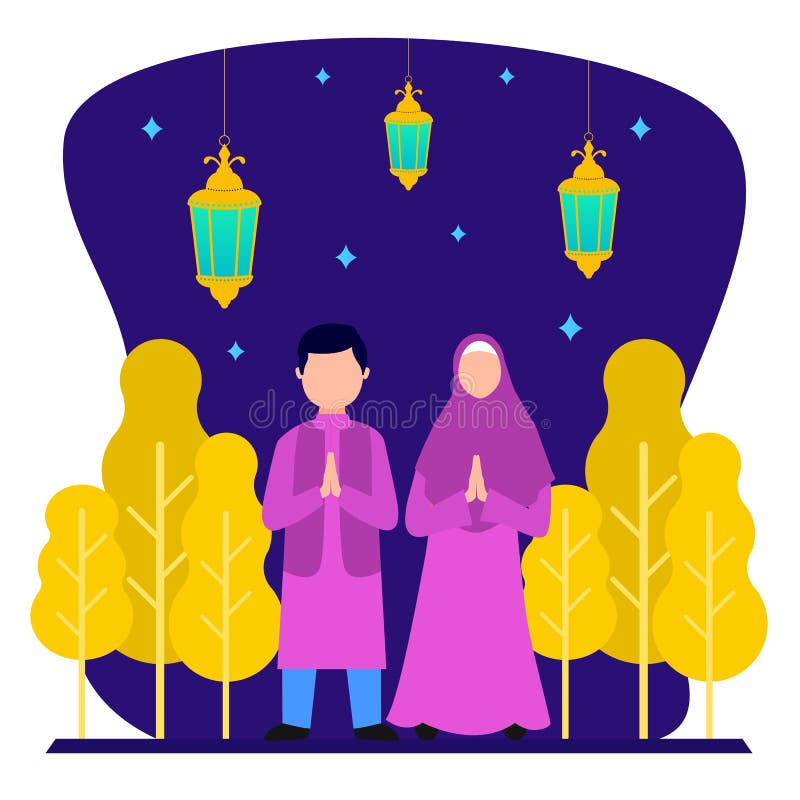 Muslim People Vector Flat Design Stock Vector - Illustration of culture ...
