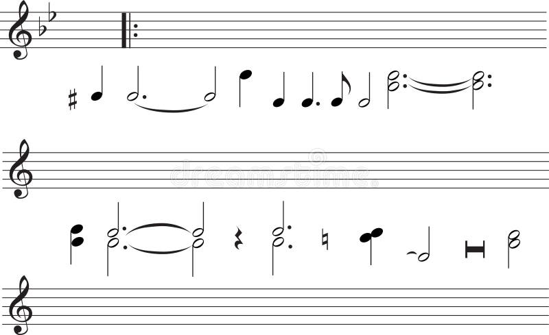 Vector muzieknoten vector illustratie. Illustration of samenstelling ...