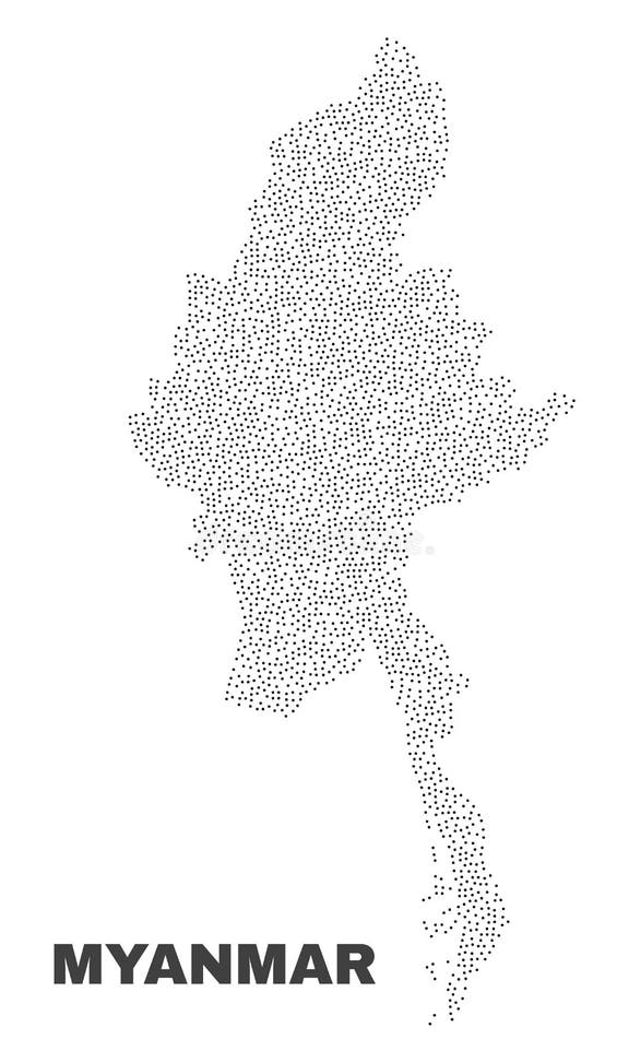 Vector Myanmar Map of Points Stock Vector - Illustration of organized ...