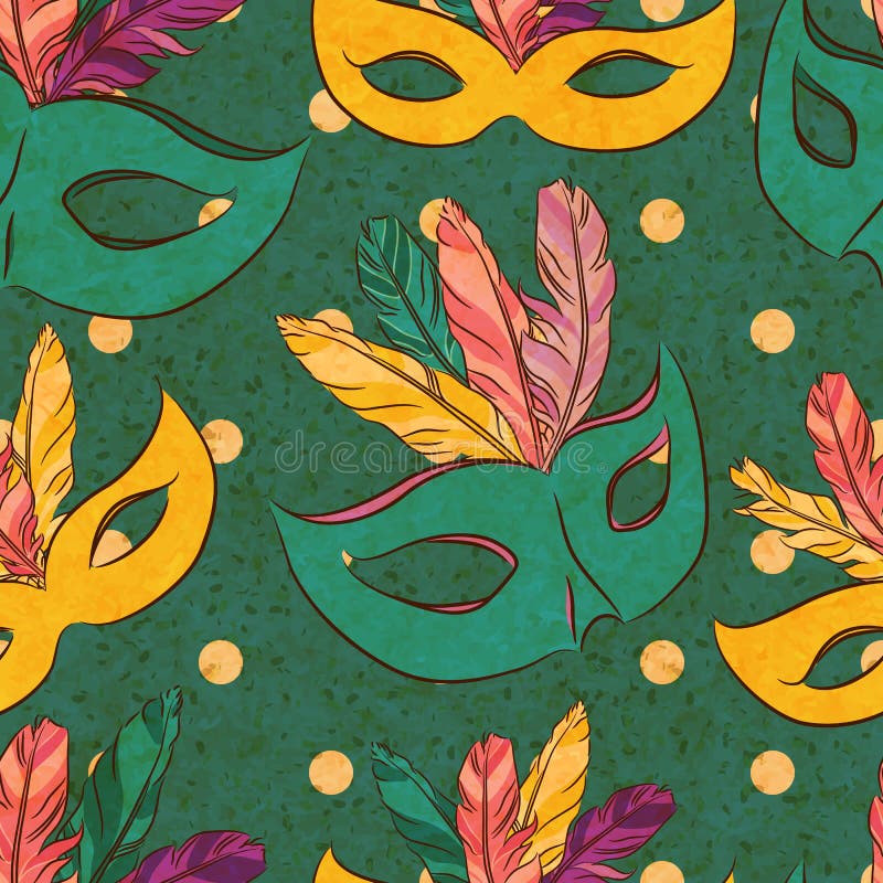 Vector Naadloos Patroon Met Carnaval-masker Vector Illustratie ...