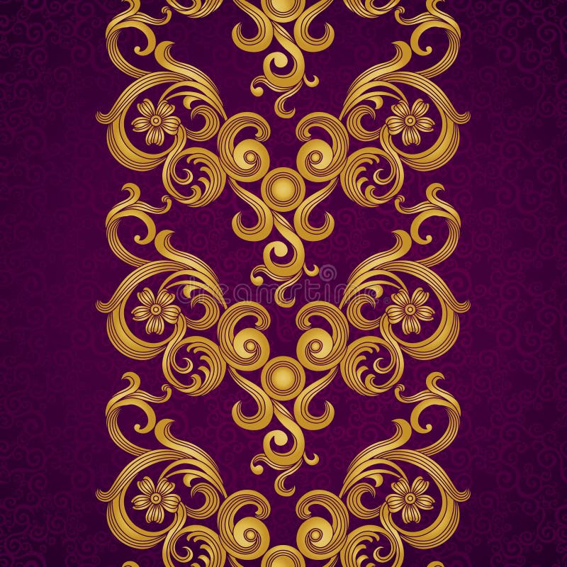 Vector Naadloze Grens in Victoriaanse Stijl Vector Illustratie ...